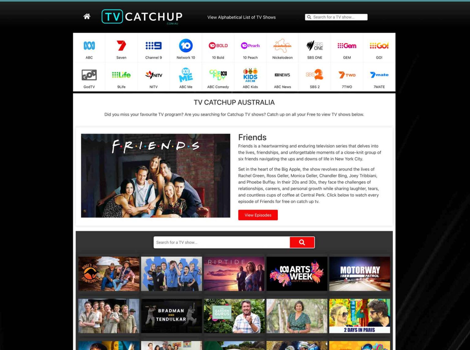 TV Catchup Website - Splotch Studio